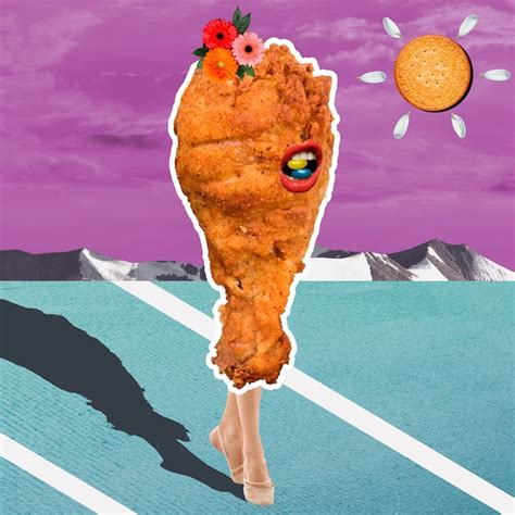 Premium Photo Fried Chicken Colorful Collage