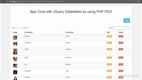 Ajax Crud With Jquery Datatables By Using Php Pdo Youtube