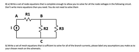 solved 8 a write a set of node equations that is complete