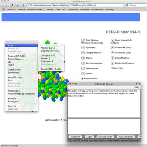 Virtuelle Nano Welten Jmol Tutorial Jmol Interaktiv Applet