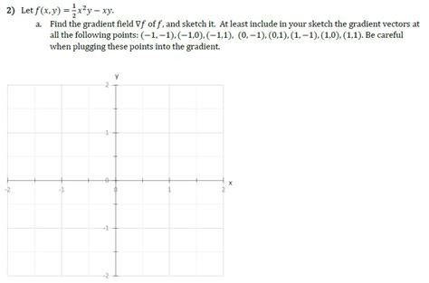 Solved 2 Let Fx Y 3x2y Xy Find The Gradient Field Vf
