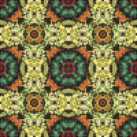 Pixel Mosaic Seamless Pattern Design Repeat Textile Design Fabric Print Stock Illustration