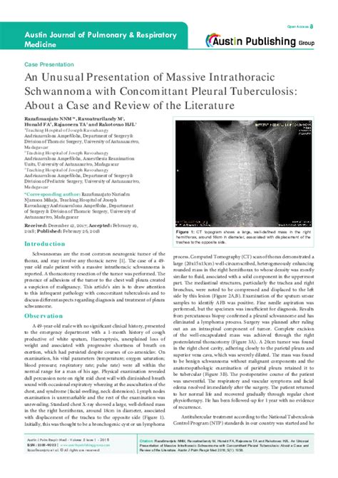 Pdf An Unusual Presentation Of Massive Intrathoracic Schwannoma With Concomittant Pleural