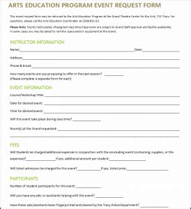 Free Printable Program Format For Events