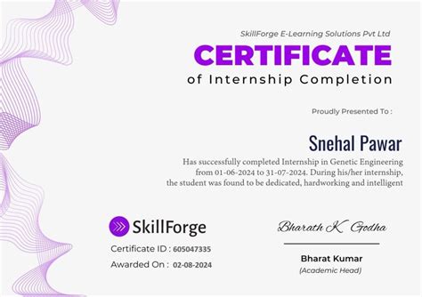 Snehal Pawar On Linkedin Geneticengineering Internship Skillforge