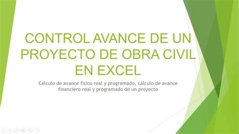 Control De Avance De Obra En Excel 2025
