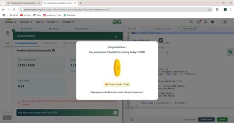 akash kumar dubey on linkedin geekstreak datastructures gfg160