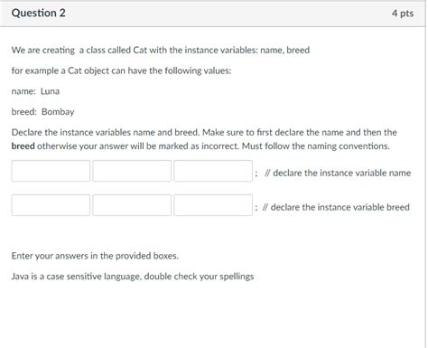 Solved We Are Creating A Class Called Cat With The Instance