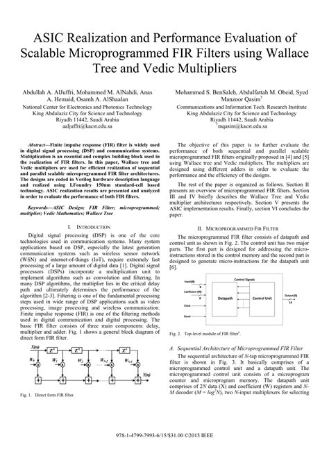 Pdf Asic Realization And Performance Evaluation Of Scalable