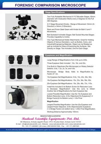 Comparison Microscopes Forensic Comparison Microscope Manufacturer From Ambala