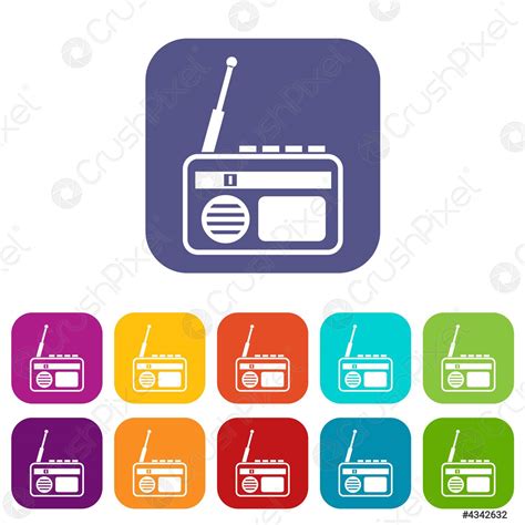 Radio Icons Set Stock Vector 4342632 Crushpixel