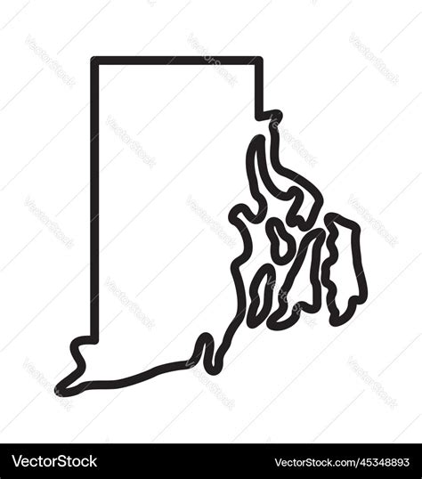 Rhode Island Ri State Map Outline Simplified Vector Image