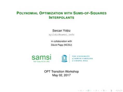 Ppt Polynomial Optimization And Sums Of Squares Sums Of Squares