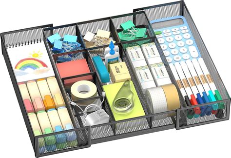 Reeplan Expandable Desk Drawer Organizer Tray With 10