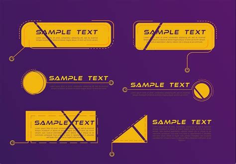 디지털 콜 아웃 제목 Hud 기술 배너 서식 파일 집합입니다 프리미엄 벡터