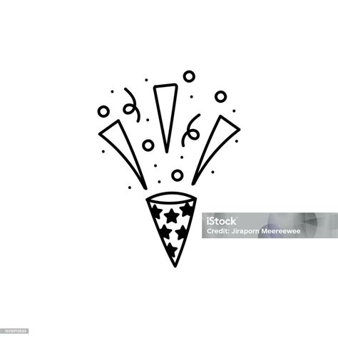 귀여운 파티 포퍼 격리 색종이 폭발 폭죽 축하 벡터 그리기 그림 손으로 그린 스타일 개념에 대한 스톡 벡터 아트 및 기타 이미지 개념 개성 개념 놀라움 Istock