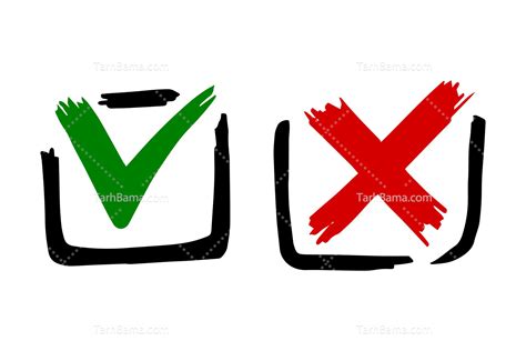 وکتور تیک و ضربدر نقاشی طرح با ما