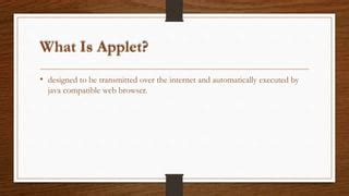 Applet Presentation Object Oriented Programming Pptx