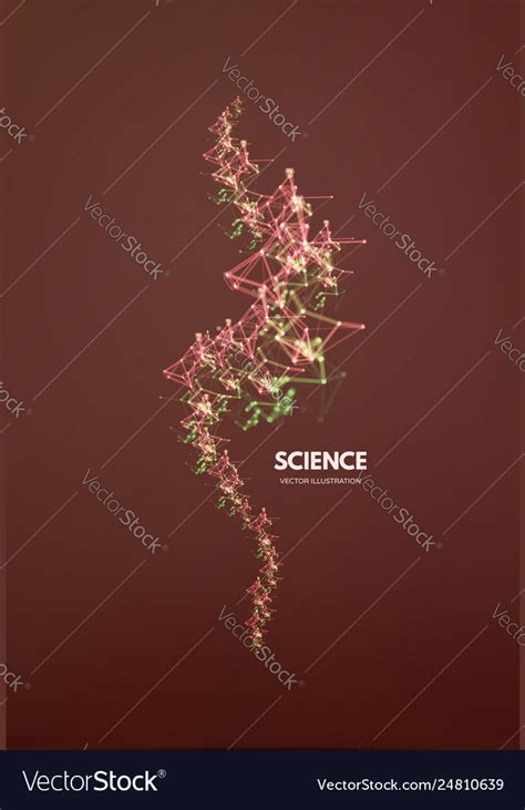 3d Connection Structure Futuristic Element Design Vector Image