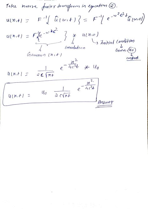 Solved Example Using Fourier Transform Solve The Heat Equation Up Course Hero