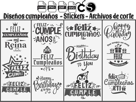Feliz Cumpleanos Stencil Feliz Cumpleaños Svg Png Dxf Silhouette