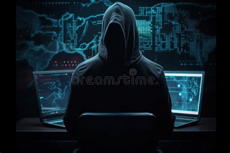 Hacker Using Abstract Laptop With Binary Code Digital Interface Cyber
