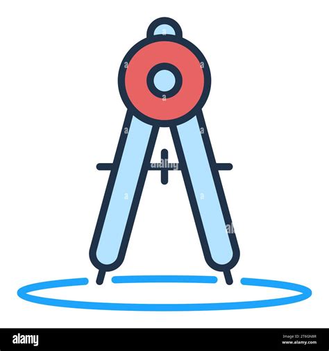 Math School Compass Vector Mathematics Tool Concept Colored Icon Or