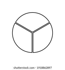 Circle Divided Into Three Equal Segments Stock Vector Royalty Free 1918935194