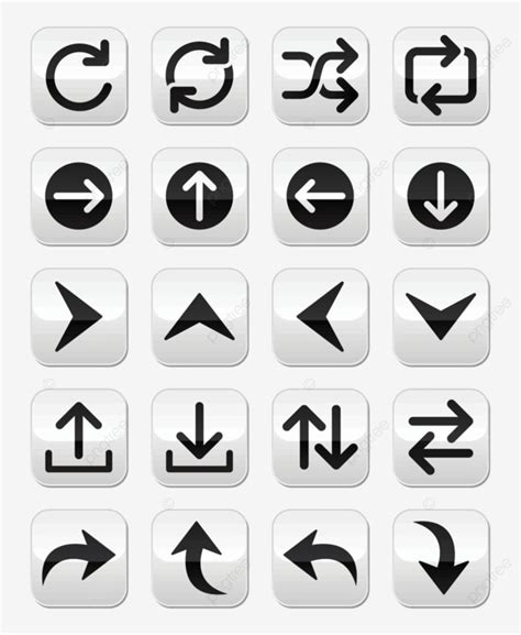 Arrow Vector Button Sets Isolated On White Load Computer Graphic Vector Load Computer Graphic