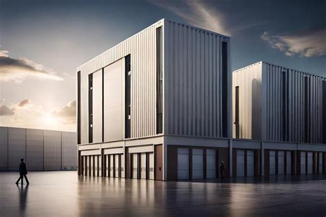 Premium Ai Image The Building Is Made Of Glass And Has A Large