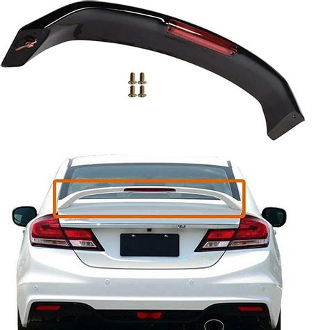 자동차 리어 스포일러 립 글로시 블랙 덕테일 윙 Led 브레이크 라이트 램프 포함 혼다 시빅 10 세대 세단 2013 2015 Aliexpress