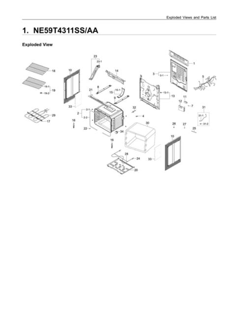 Samsung NE T SS AA Electric Range Partswarehouse