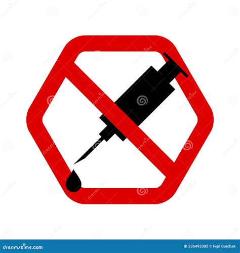 Stop Drugs Prohibition Sign Forbidden Hexagonal Sign Stock