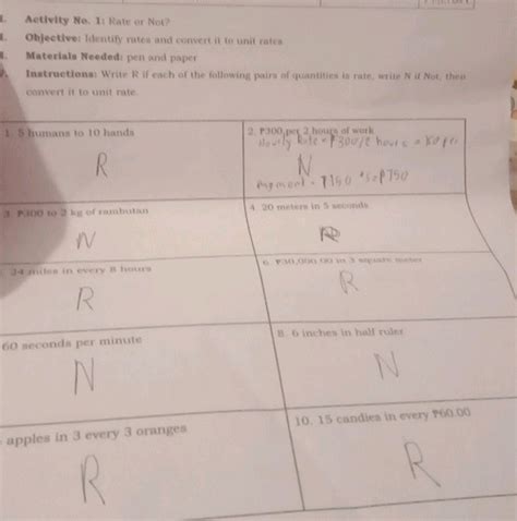 Aetivity No 1i Rate Or Not Objective Identify StudyX