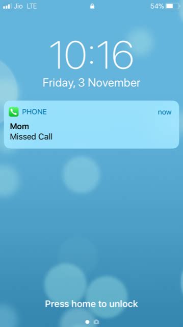 Missed Call Iphone
