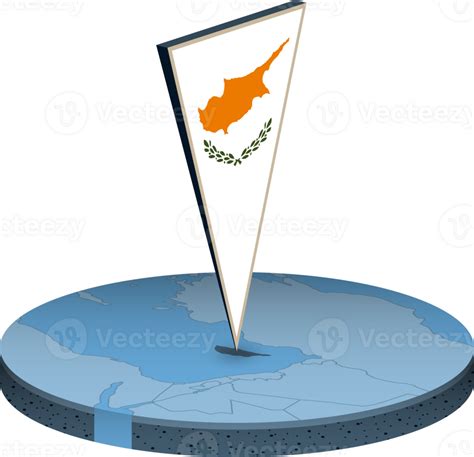 Cyprus Flag And Map In Isometry 41281122 Png