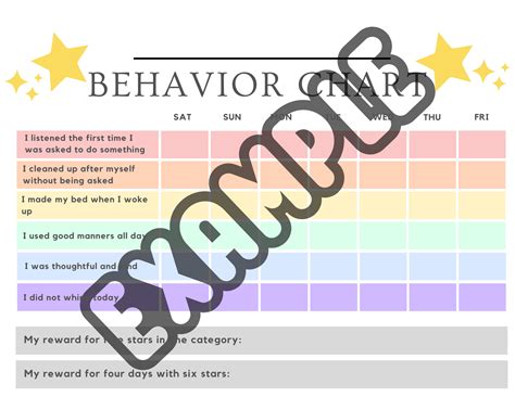 Behavior Chart Etsy