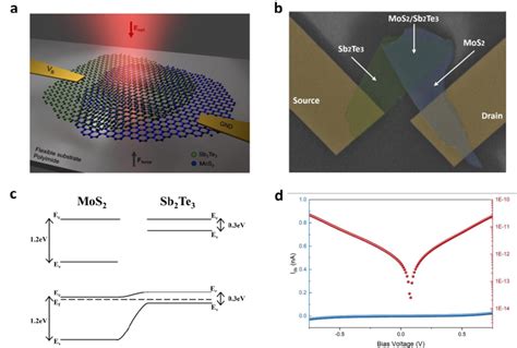 Sb2te3 Mos2 Heterostructure Photodetector A A Schematic Download Scientific Diagram