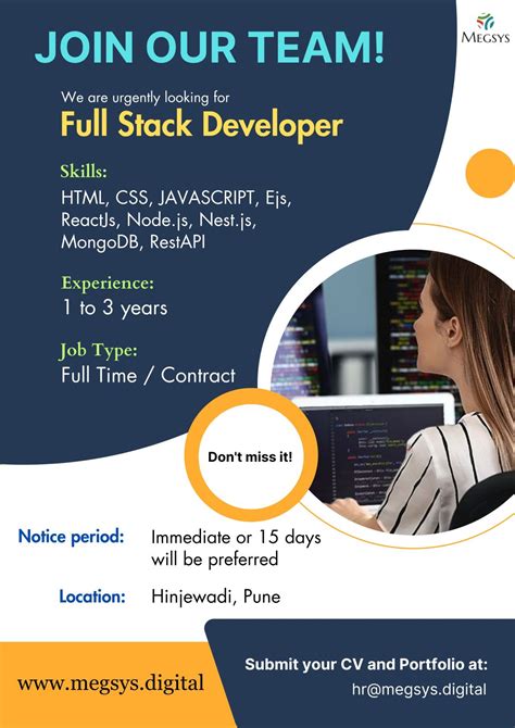 Hiringnow Hiring Hiringalert Hiringimmediately Fullstackdeveloper Megsys Digital Pvt Ltd