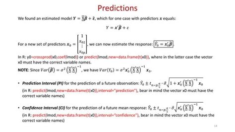1 Linear Model Inference Prediction Ppt