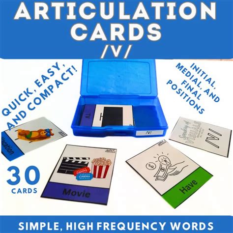 Articulation Cards V By Speaking Of Visuals Tpt