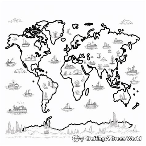 World Map Coloring Pages Free And Printable
