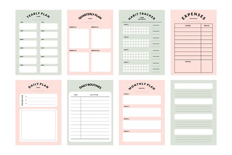 Printable Planner And Notepad Template Set Graphic By Artflorara