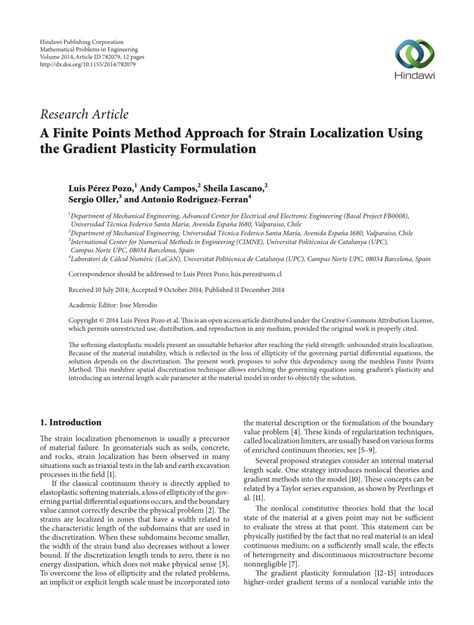 Pdf A Finite Points Method Approach For Strain Localization Using The Gradient Plasticity