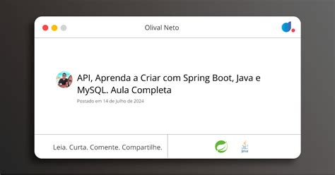 api aprenda a criar com spring boot java e mysql aula completa