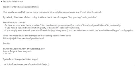 Jest Indicated That Certain Test Suites Are Failing To Run · Issue 155