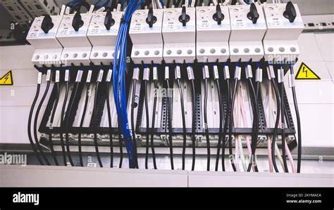 PLC Control Panel With Wiring Stock Photo Alamy