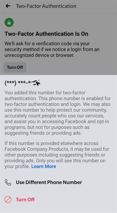 how to use facebook two factor authentication and mobile code generator