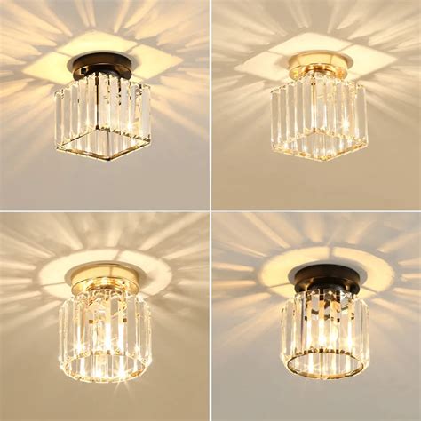 Хрустальные потолочные светильники Круглый квадратный потолочный коридорный светильник E14