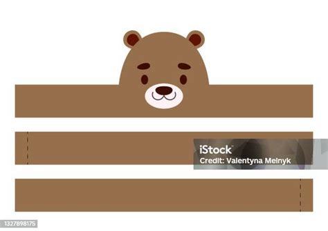 인쇄 가능한 수달 종이 크라운 생일 크리스마스 베이비 샤워를위한 Diy 컷 파티 리본 템플릿 엔터테인먼트를위한 재미있는 액세서리 인쇄 절단 및 접착제 벡터 스톡